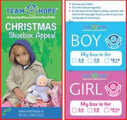Team Hope Christmas Shoe Box Appeal | Coláiste na Toirbhirte